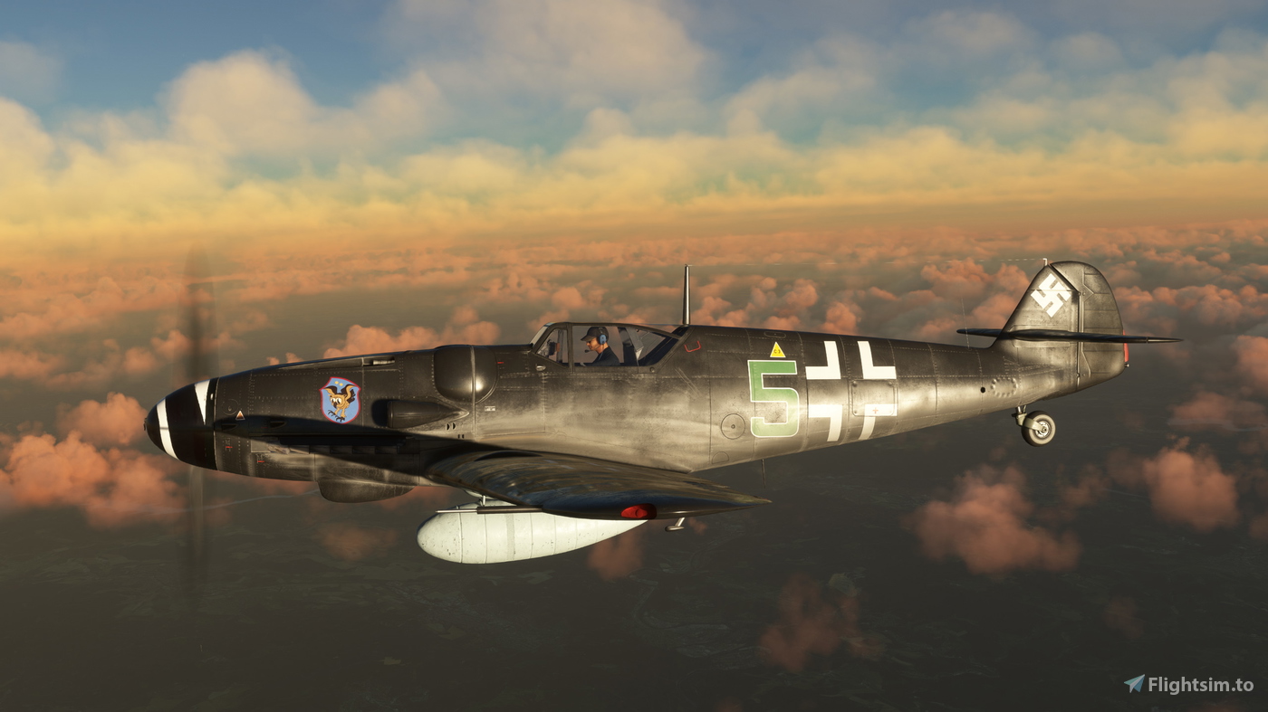 Messerschmitt Bf 109G-6/AS "Grüne 5" 2./Erg.JG 2 for Microsoft Flight Simulator | MSFS