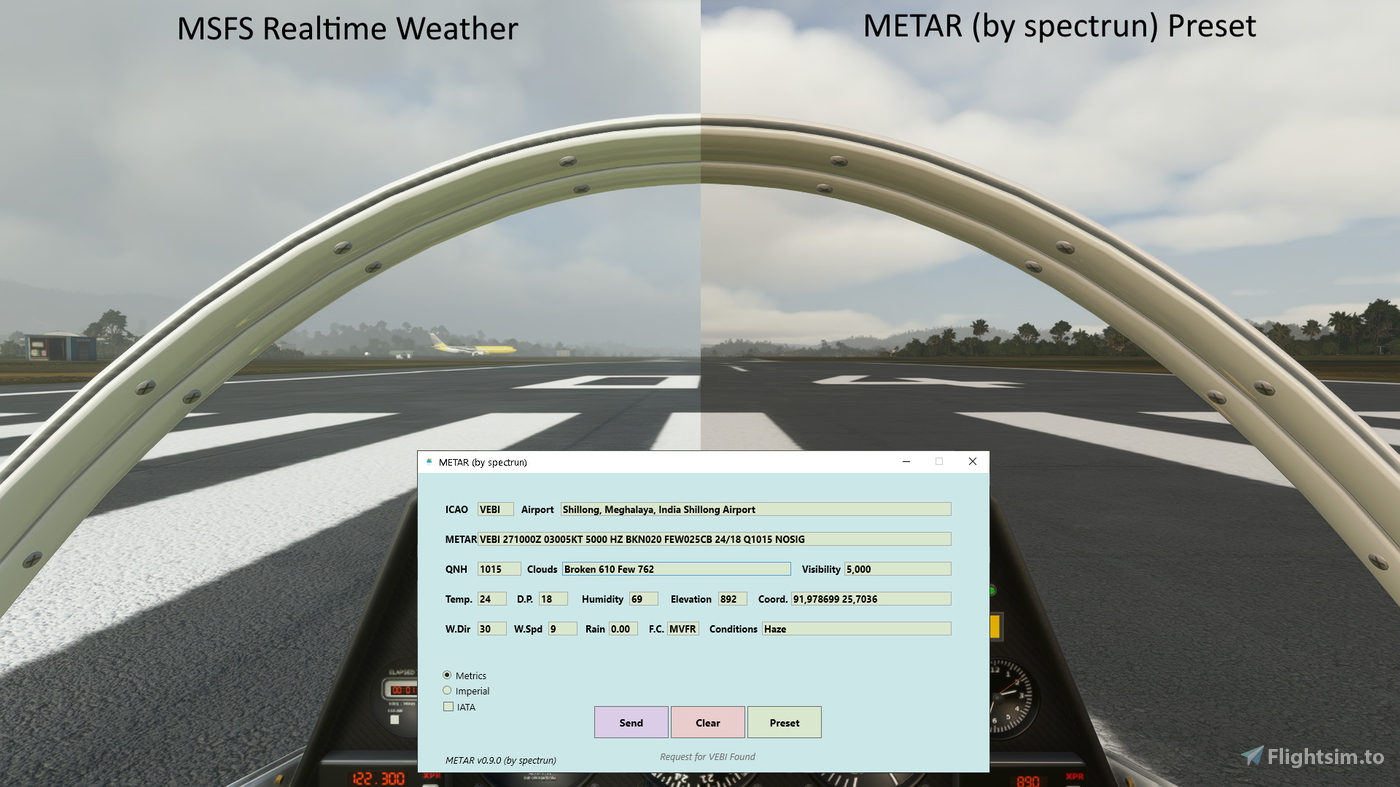 METAR Lite (by spectrun) for Microsoft Flight Simulator | MSFS