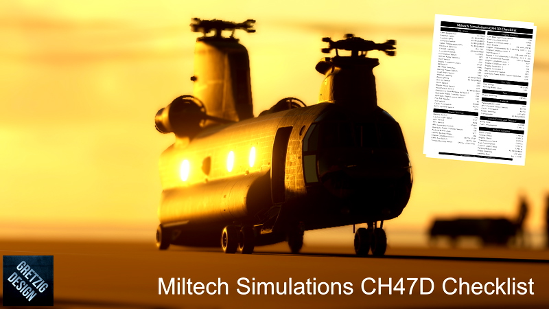 Miltech Simulations CH47D Checklist for Microsoft Flight Simulator | MSFS