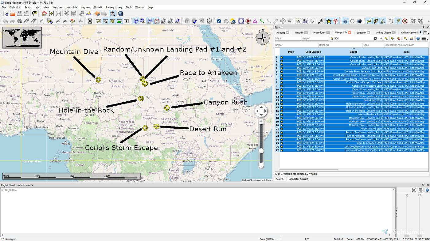 MSFS-Dune-Arrakis-POI-LittleNavMap pour Microsoft Flight Simulator | MSFS