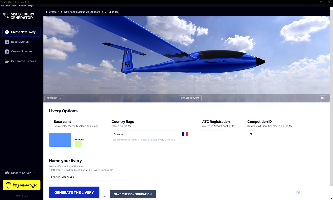 MSFS Livery Generator til Microsoft Flight Simulator | MSFS