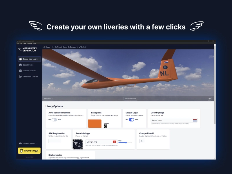 MSFS Livery Generator for Microsoft Flight Simulator | MSFS