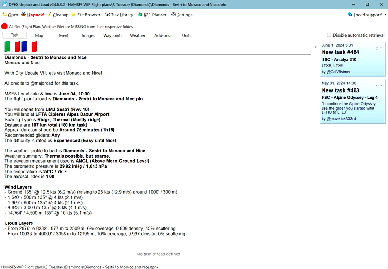 MSFS Soaring Task Tools - DPHX Unpack & Load for Microsoft Flight Simulator | MSFS