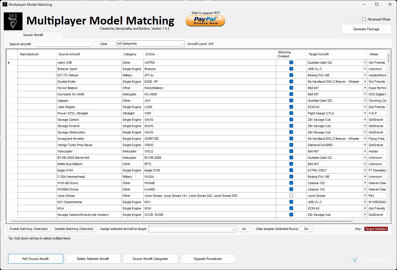 Multiplayer Model Matching (M3) Source Aircraft Update File for Microsoft Flight Simulator | MSFS