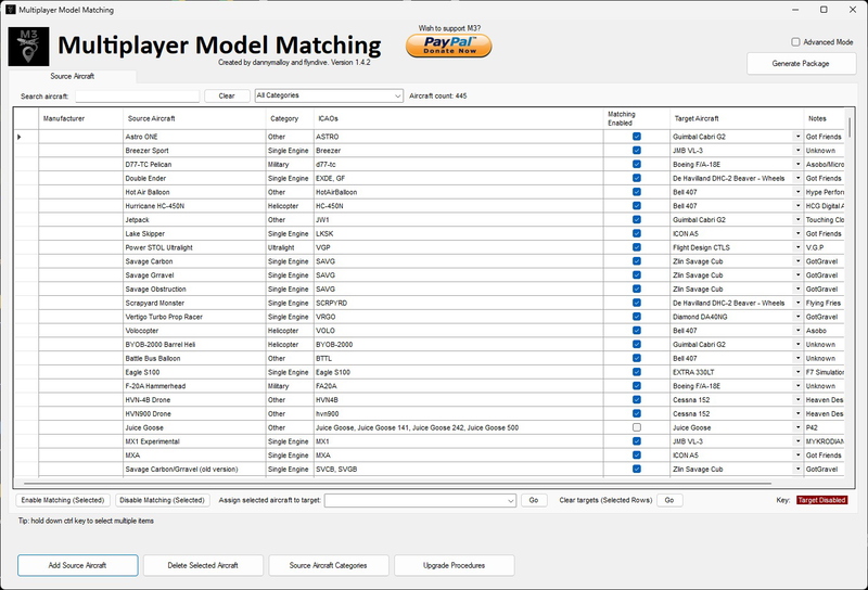 Multiplayer Model Matching (M3) Source Aircraft Update File for Microsoft Flight Simulator | MSFS