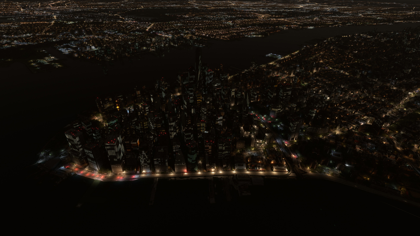 New York downtown night street light enhancement for Microsoft Flight ...