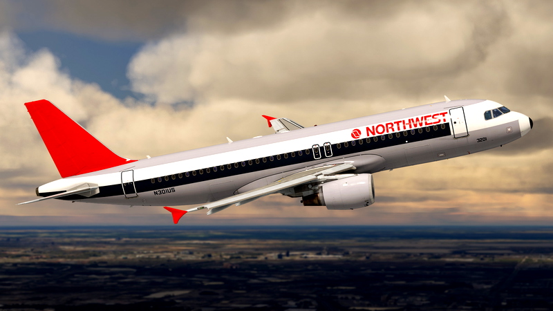 Northwest Airlines 'Orient'| N301US | w/Cabin | Fenix A320 (8K + 4K ...