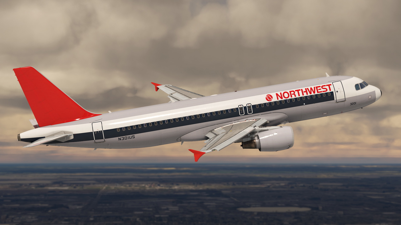 Northwest Airlines 'Orient'| N301US | w/Cabin | Fenix A320 (8K + 4K ...