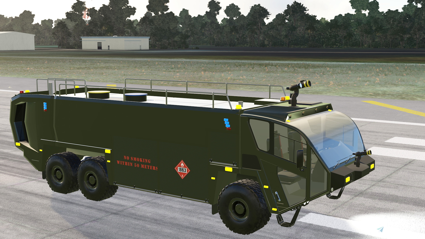 Oshkosh Striker Military Fuel Truck for Microsoft Flight Simulator | MSFS