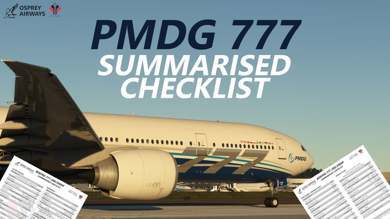 Checklists for PMDG Boeing 777-300ER on Microsoft Flight Simulator