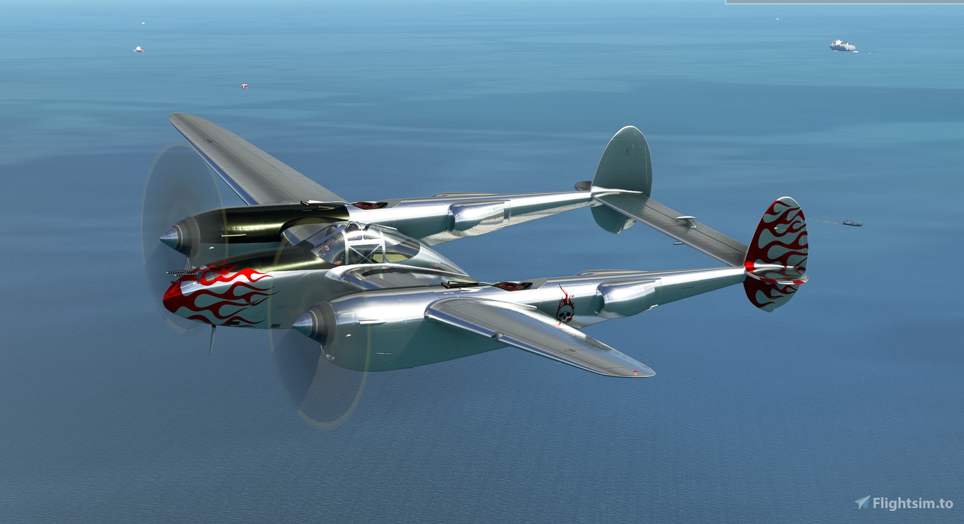 P-38 Lightning livery 'Flames' for Microsoft Flight Simulator | MSFS