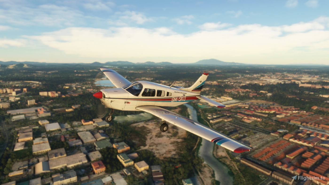 Just Flight PA 28 Warrior II Malaysian Flying Academy (9M-SKQ) reworked ...