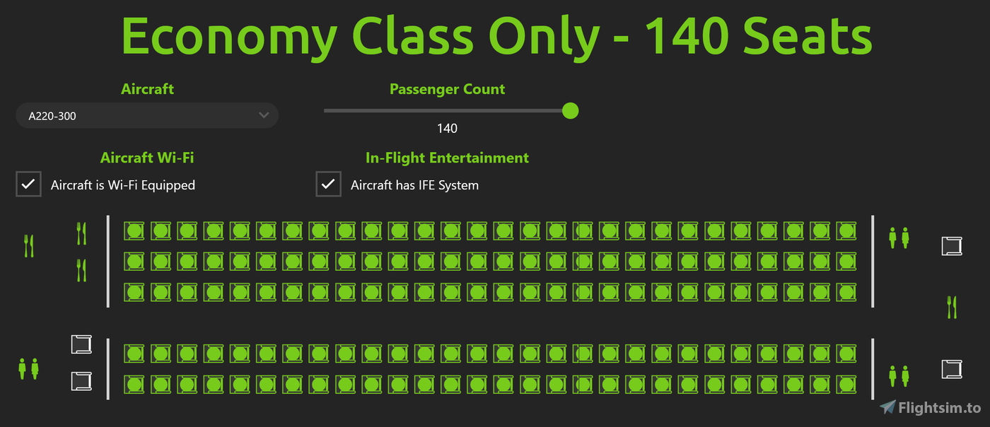 PACX - Airbus A220-300 (BCS3) Cabin Layouts для Microsoft Flight ...