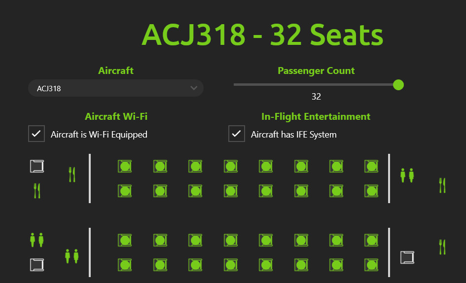 PACX - LVFR ACJ318 Cabin Layout for Microsoft Flight Simulator | MSFS