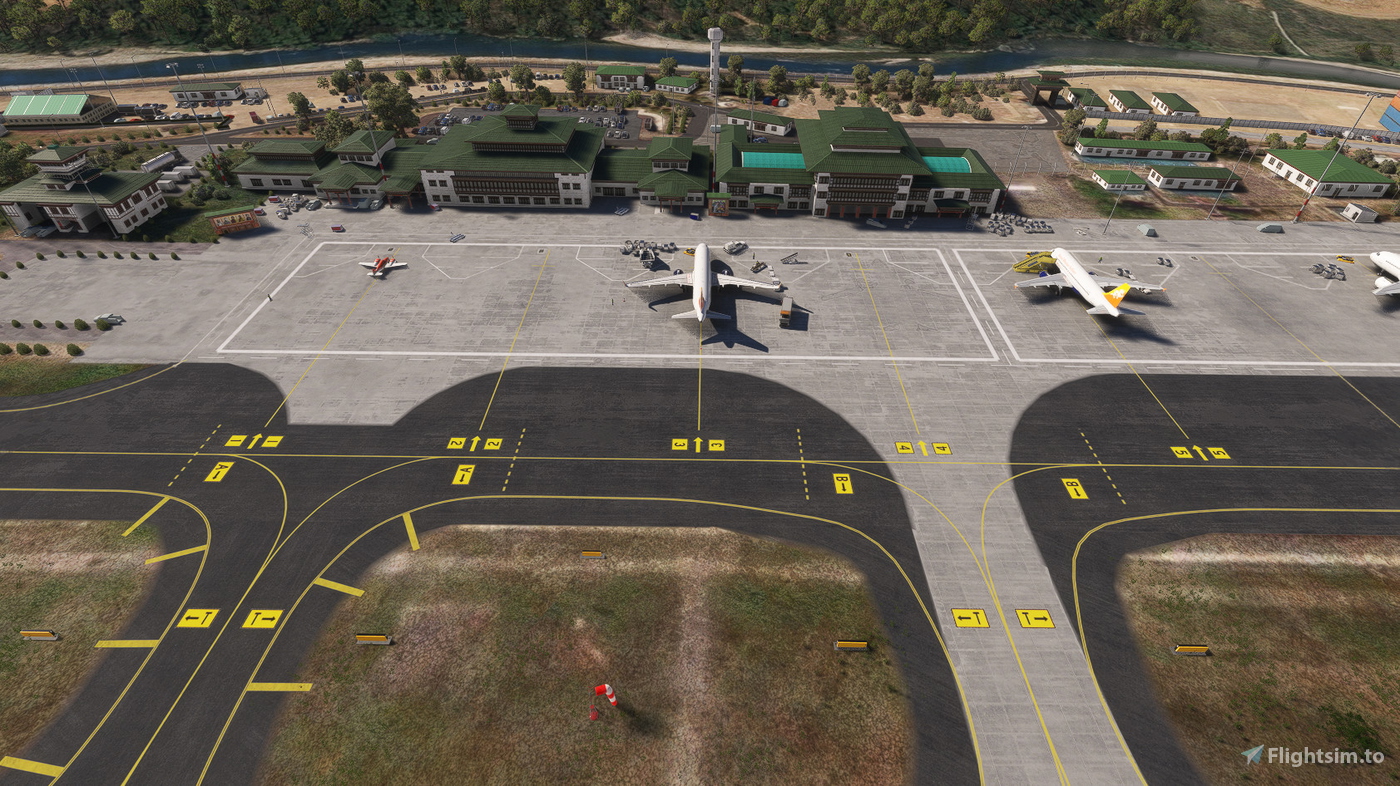 Paro Airport (VQPR) Remake and Nearby Landmarks for Microsoft Flight ...