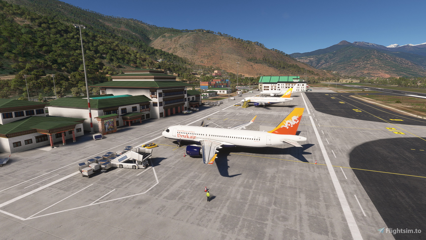 Paro Airport (VQPR) Remake and Nearby Landmarks for Microsoft Flight ...