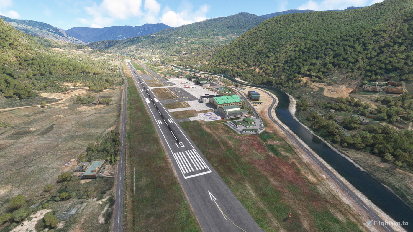 Paro Airport (VQPR) Remake and Nearby Landmarks for Microsoft Flight ...