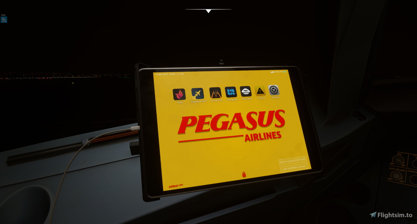 PEGASUS AIRLINES EFB Background | Fenix A320 Block 2 pour Microsoft Flight Simulator | MSFS