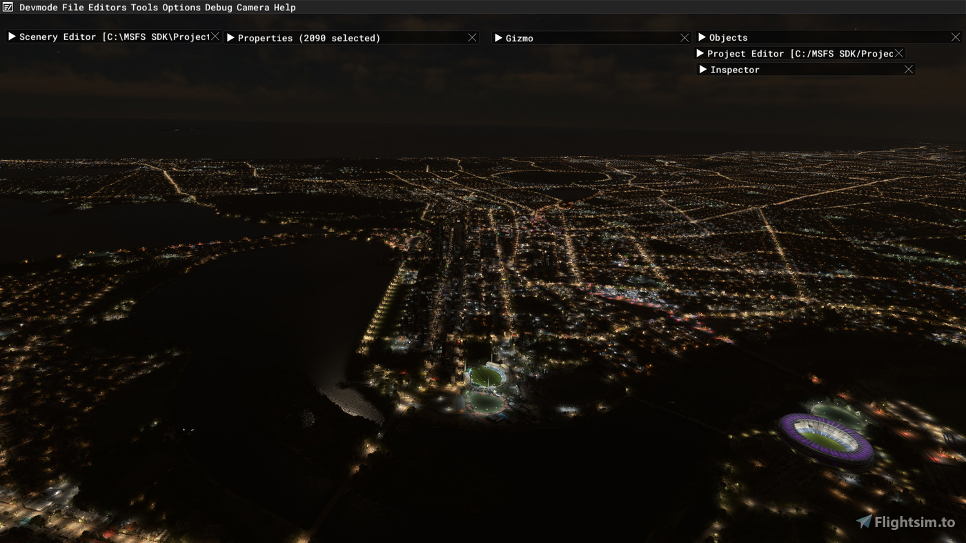 Perth downtown night enhancement for Microsoft Flight Simulator | MSFS