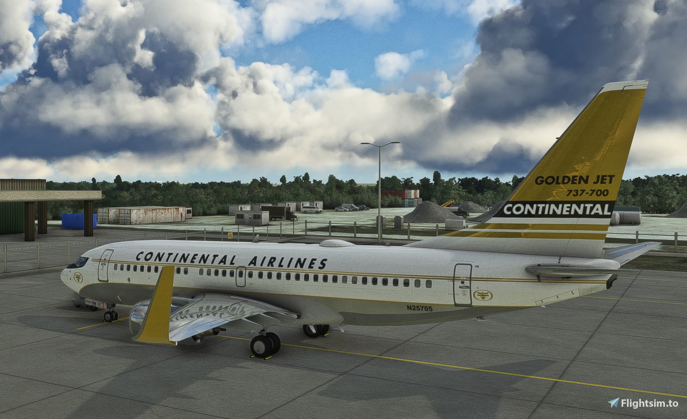 PMDG 737-700 Continental Airlines - Golden Jet Livery - N25705 voor ...