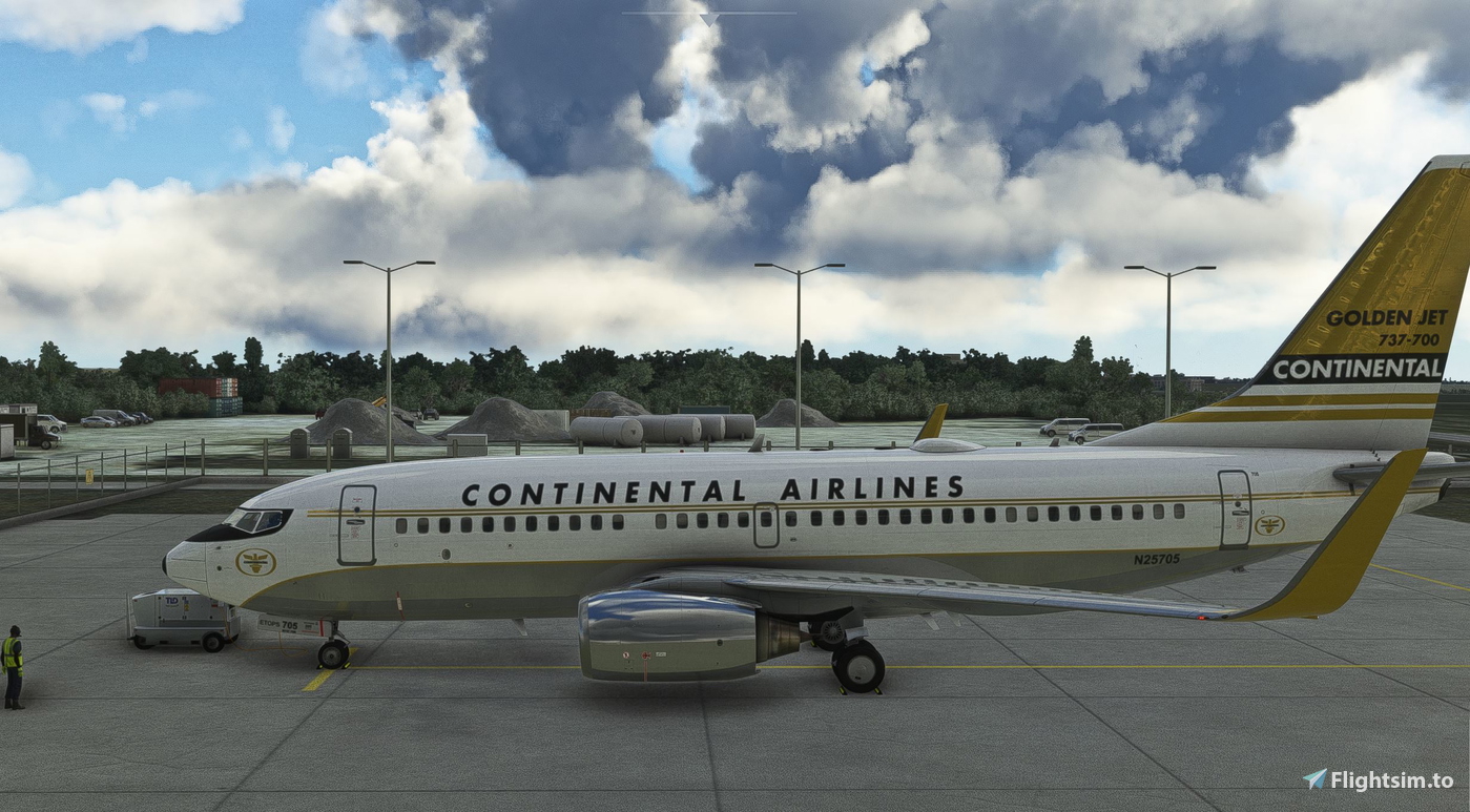 PMDG 737-700 Continental Airlines - Golden Jet Livery - N25705 voor ...