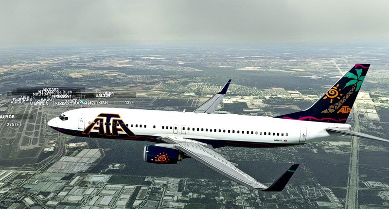 PMDG 737-800 ATA Airlines (Palm Tree Livery) N320TZ for Microsoft ...