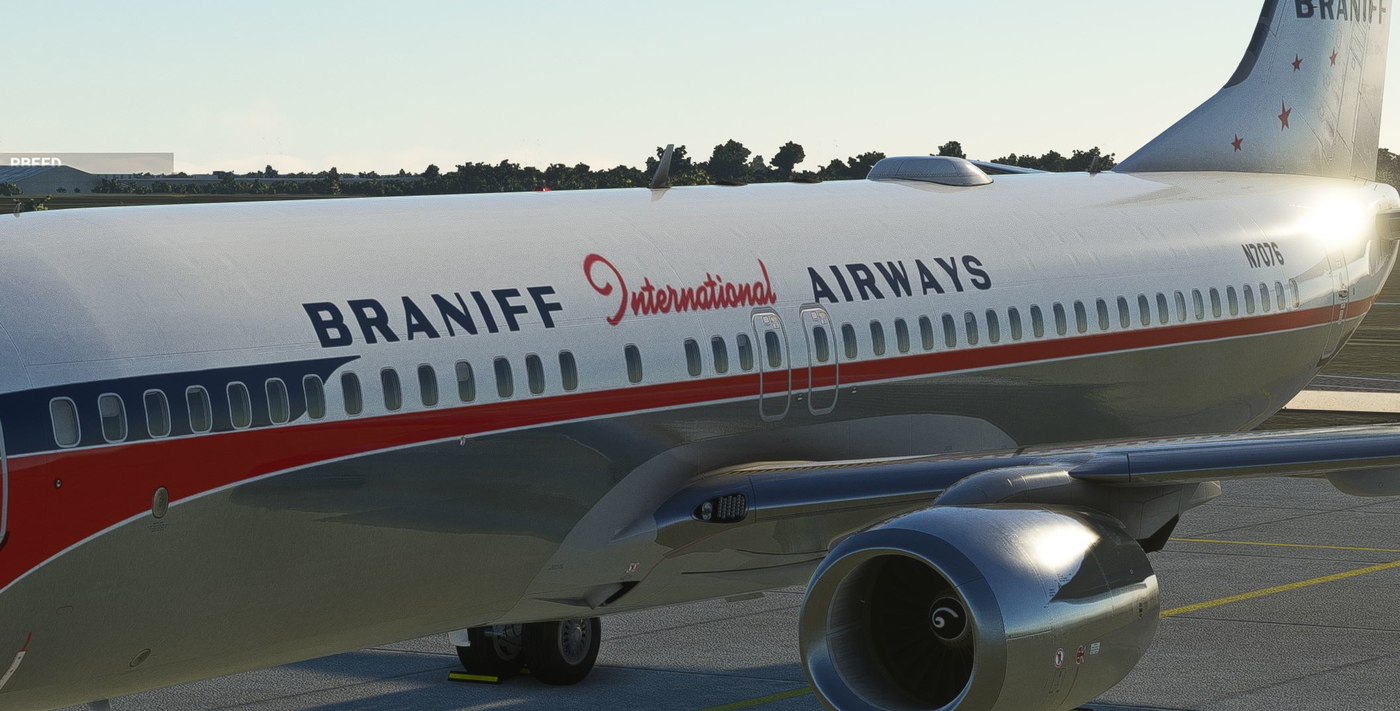 PMDG 737-800 Braniff International Airways (El Dorado Livery) N7076 для ...