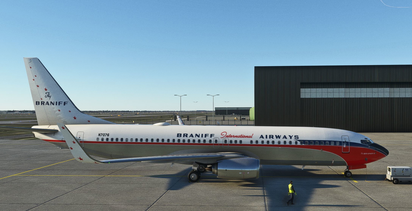 PMDG 737-800 Braniff International Airways (El Dorado Livery) N7076 для ...