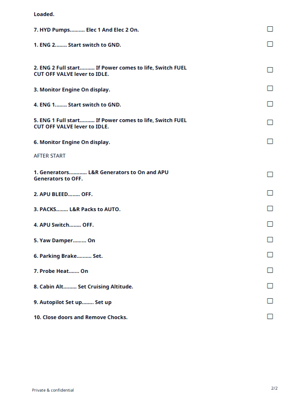 PMDG 737-800 Checklist for Microsoft Flight Simulator | MSFS