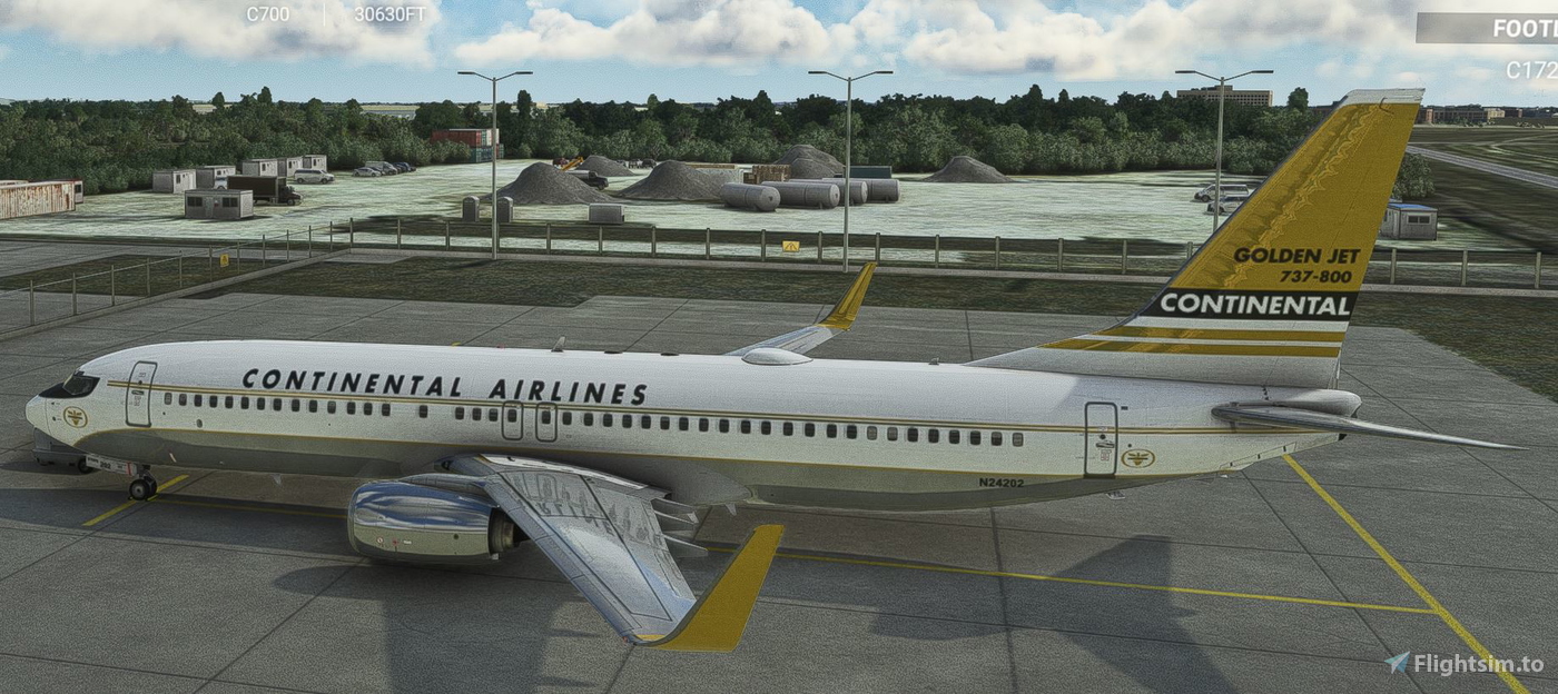 PMDG 737-800 Continental Airlines - Golden Jet Livery - N24202 ...