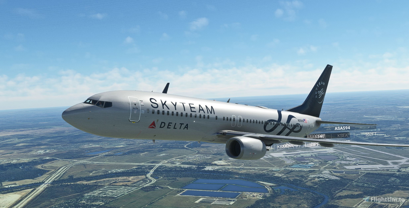 PMDG 737-800 Delta Air Lines (Skyteam Livery) N3761R for Microsoft Flight Simulator | MSFS
