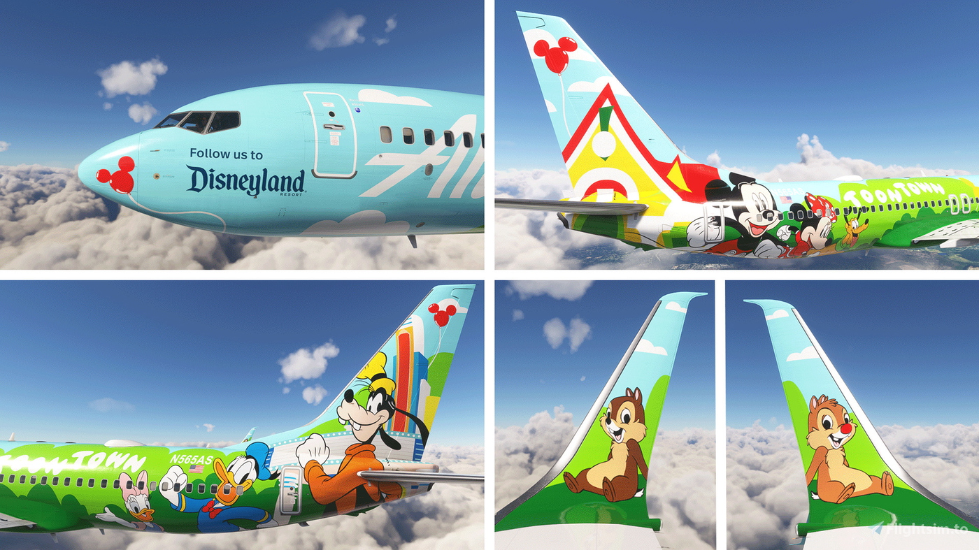 PMDG 737-800 Alaska Airlines Disney Resort - Toontown (N565AS) for ...