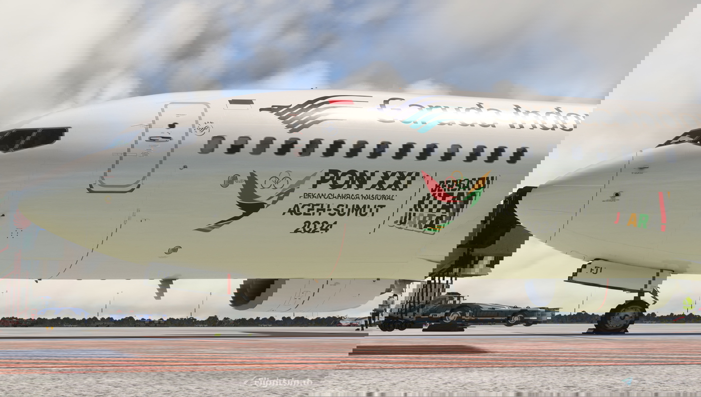 PMDG 737-800 Garuda Indonesia ("PON XXI Aceh-Sumut 2024" c/s) PK-GNH & PK-GFU Pack for Microsoft ...