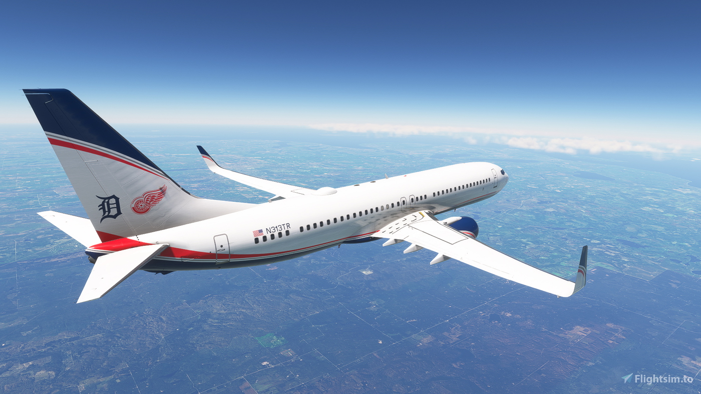 PMDG 737-800 Olympia Aviation - Detroit Redwings & Tigers N313TR for ...