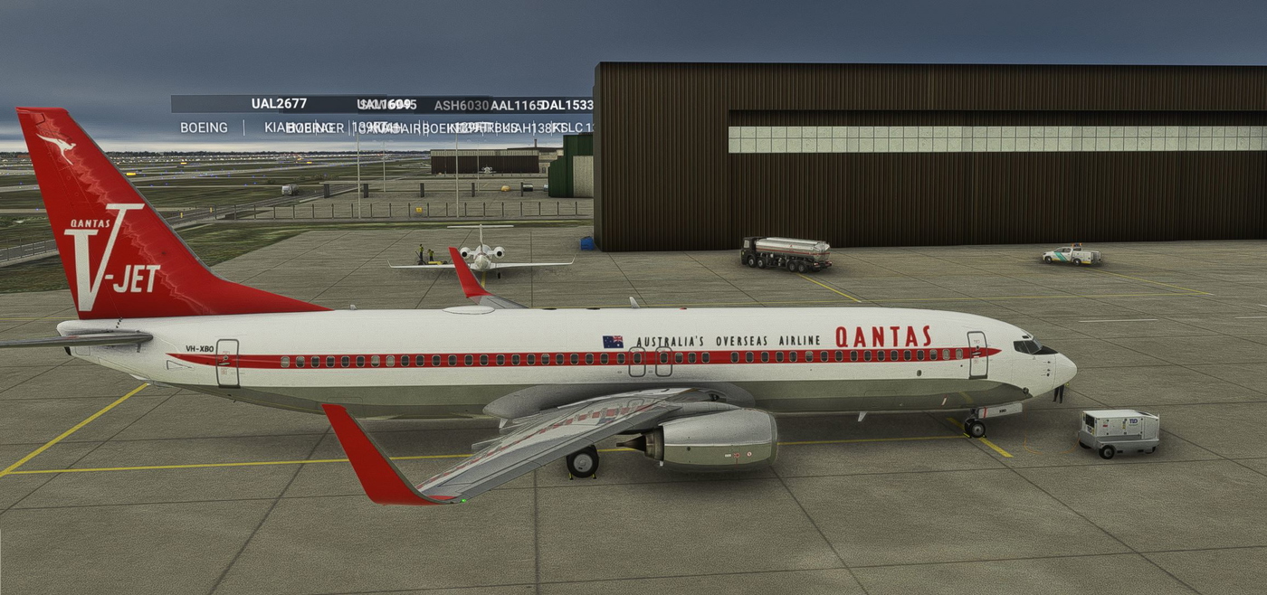 PMDG 737-800 Qantas Airways V-Jet Livery - VH-XBO for Microsoft Flight ...