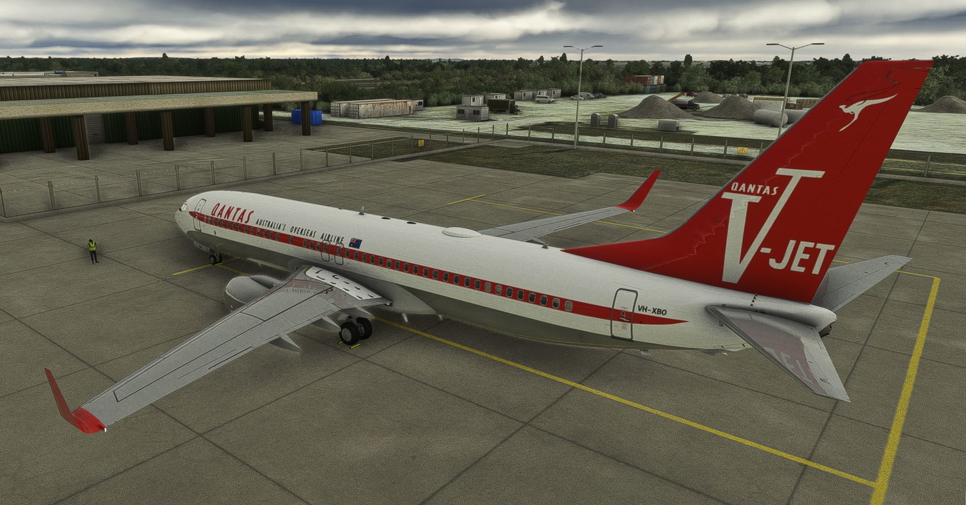 PMDG 737-800 Qantas Airways V-Jet Livery - VH-XBO for Microsoft Flight ...
