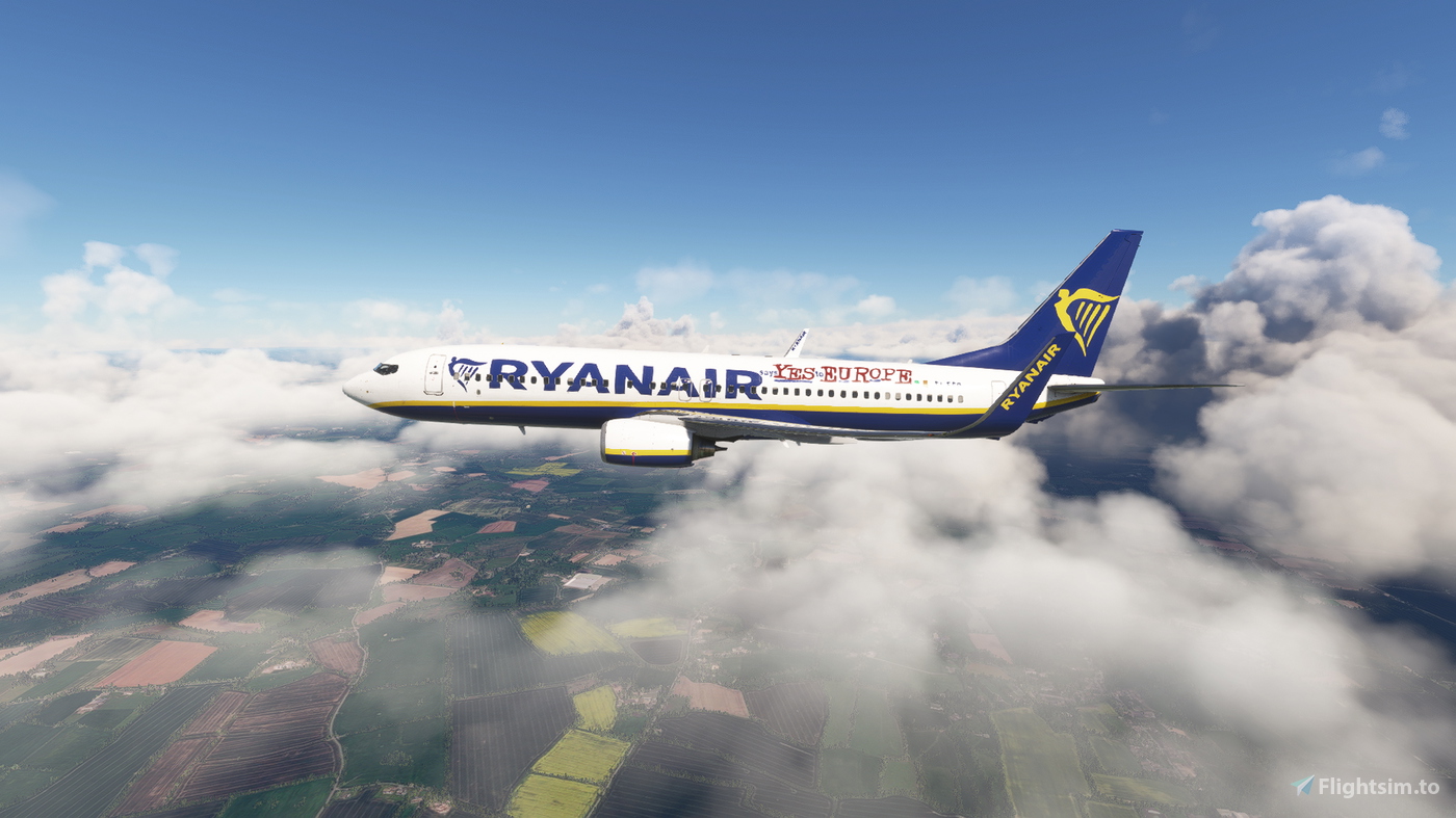 PMDG 737-800 w/ cabin Ryanair - Says Yes to Europe sticker (EI-EFP) for ...