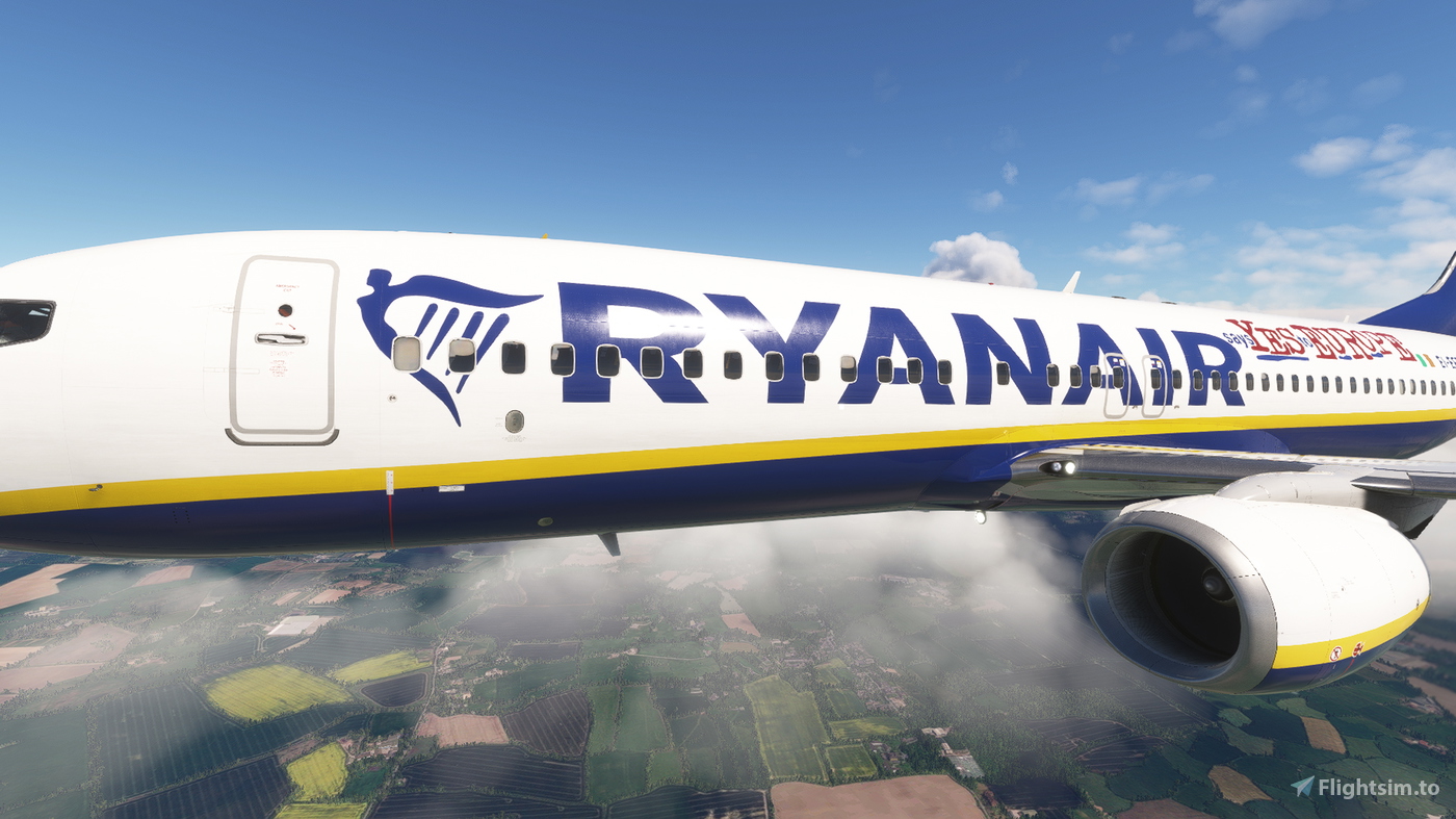 PMDG 737-800 w/ cabin Ryanair - Says Yes to Europe sticker (EI-EFP) for ...