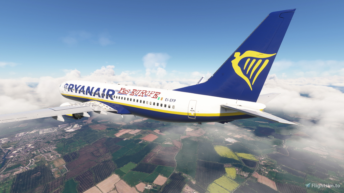 PMDG 737-800 w/ cabin Ryanair - Says Yes to Europe sticker (EI-EFP) for ...