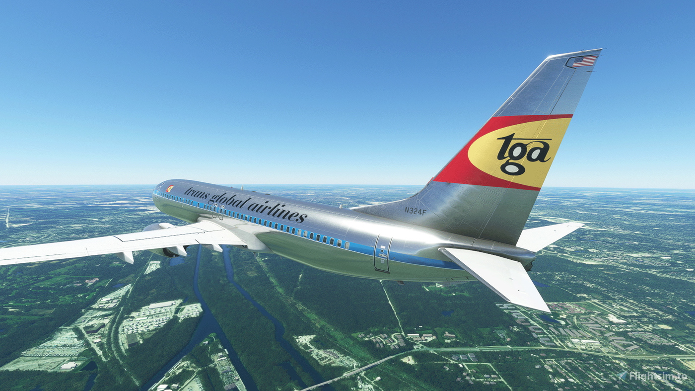 PMDG 737-800 w/ cabin Trans Global Airlines (N324F) for Microsoft ...