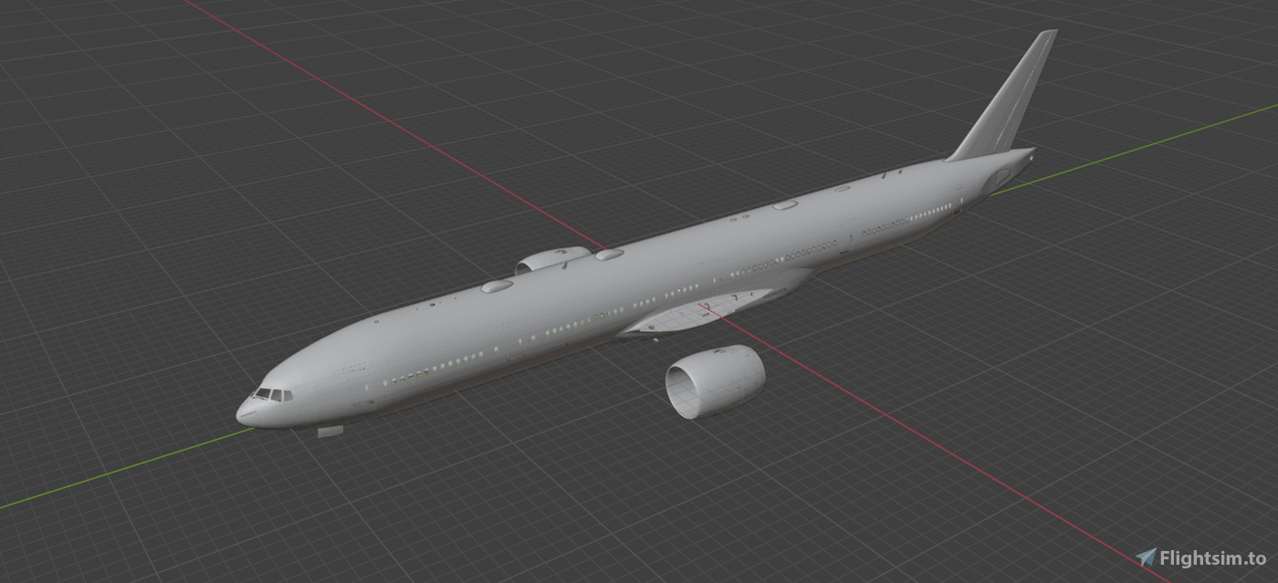PMDG 777-300ER - Blender Model (basic) 8K for Microsoft Flight ...