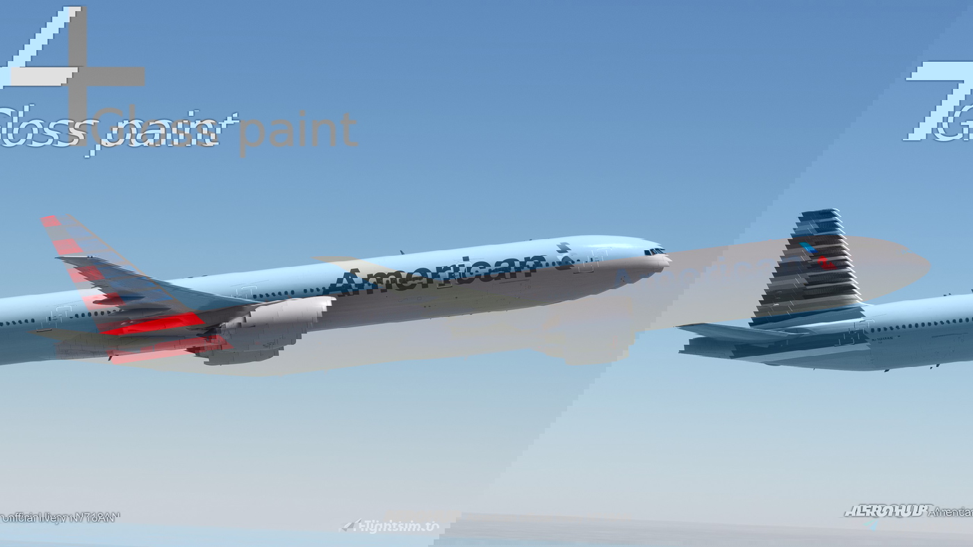 PMDG 777-300ER American Airlines True to life! N718AN (Gloss Paint) for ...
