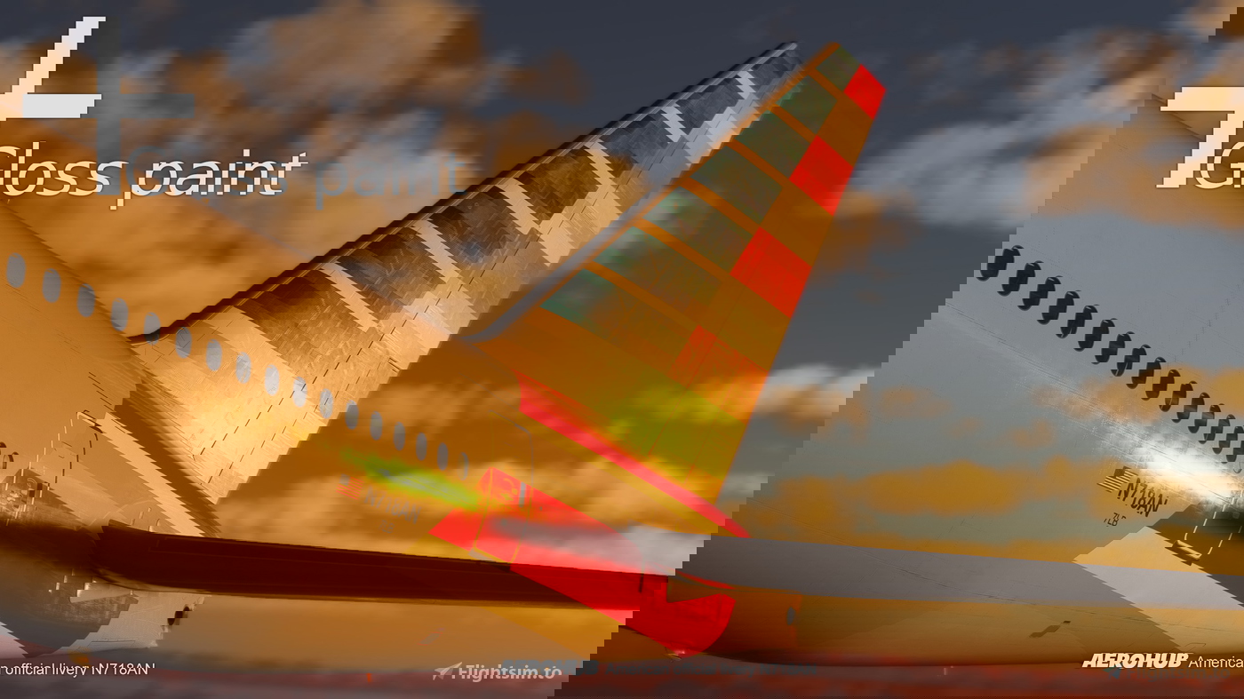 PMDG 777-300ER American Airlines True to life! N718AN (Gloss Paint) for ...