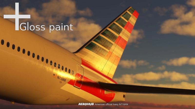 PMDG 777-300ER American Airlines True to life! N718AN (Gloss Paint) for ...