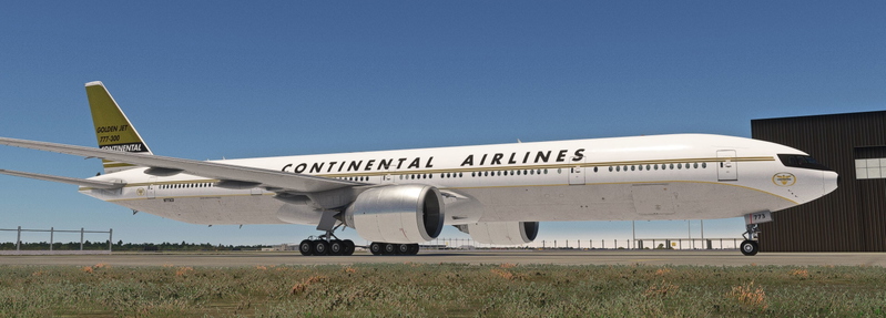 PMDG 777-300ER Continental Airlines - Golden Jet Livery - Fictional for ...