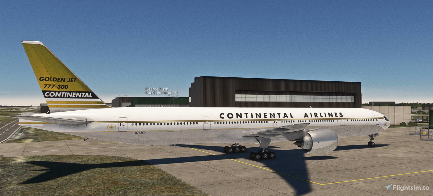 PMDG 777-300ER Continental Airlines - Golden Jet Livery - Fictional ...
