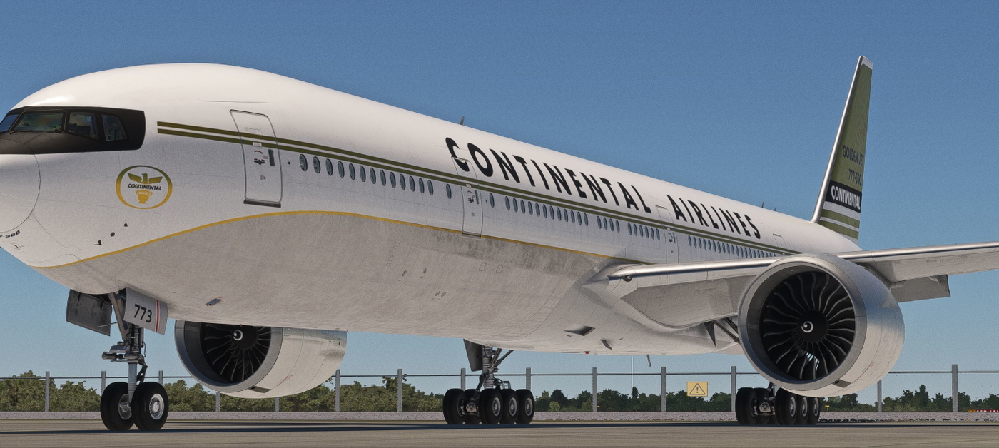 PMDG 777-300ER Continental Airlines - Golden Jet Livery - Fictional for ...