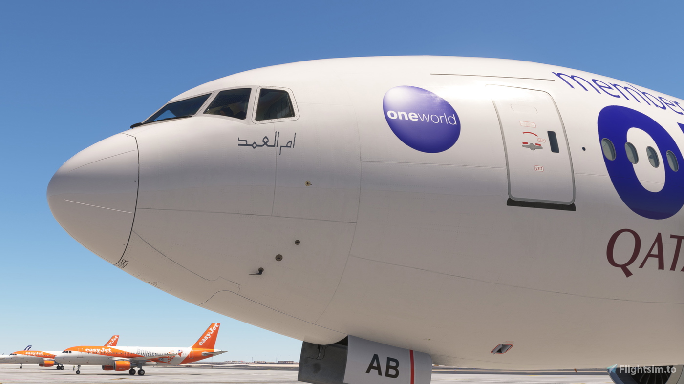 PMDG 777-300ER | Qatar Airways "oneworld" Livery (A7-BAB) for Microsoft Flight Simulator | MSFS