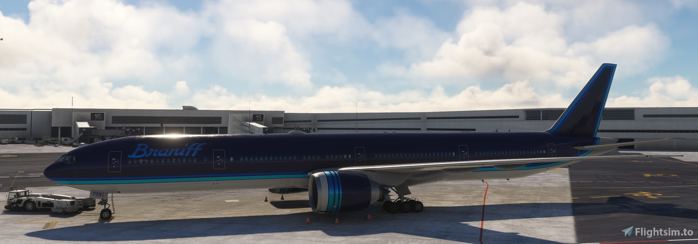 PMDG 777-300ER Braniff Ultra Blue for Microsoft Flight Simulator | MSFS