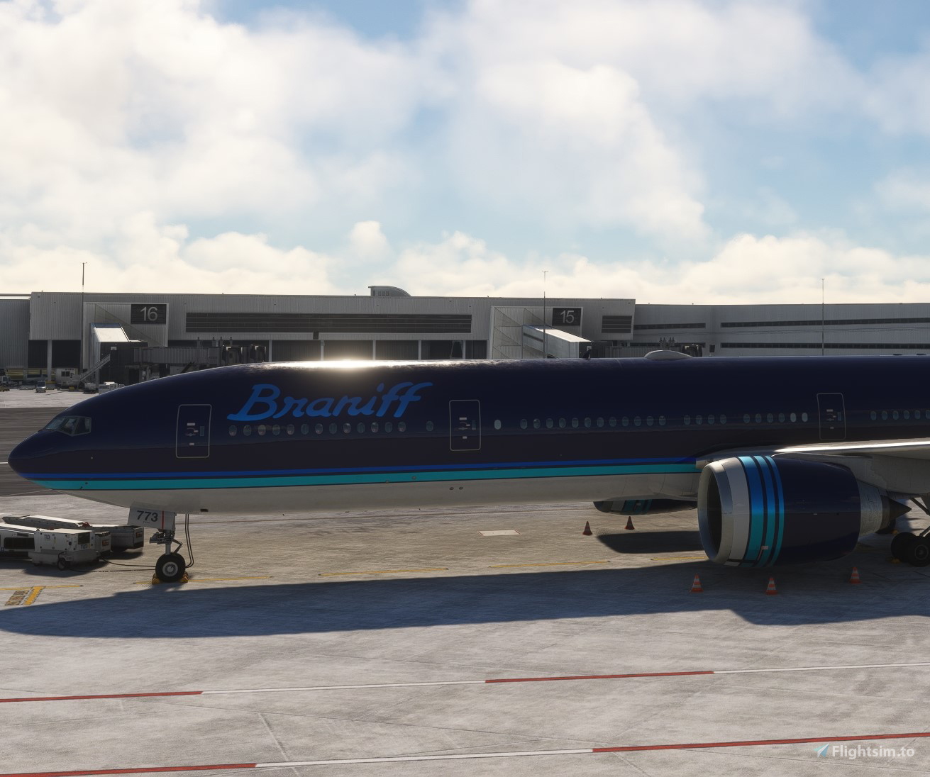 PMDG 777-300ER Braniff Ultra Blue for Microsoft Flight Simulator | MSFS